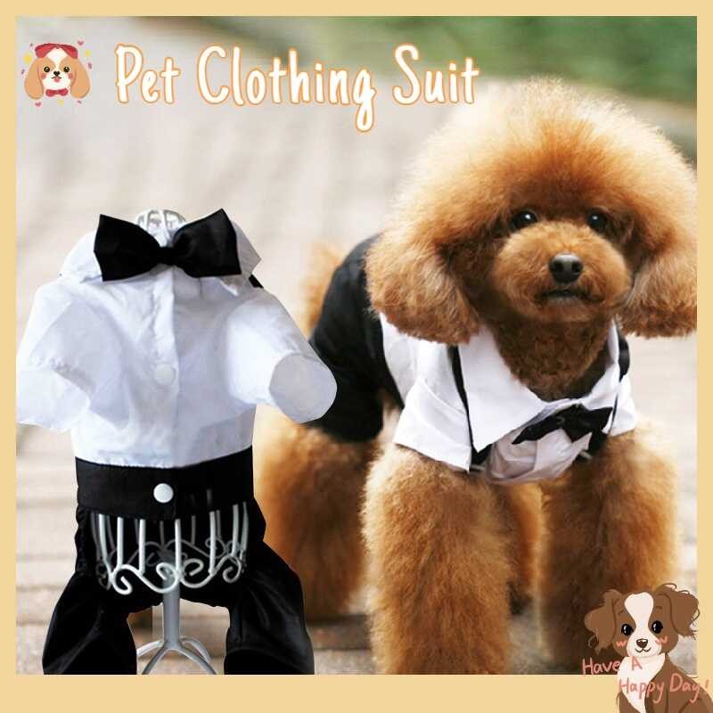 Pet Clothes Dog Handsome Wedding Bow Tie Suit Formal Outfit Prince ...