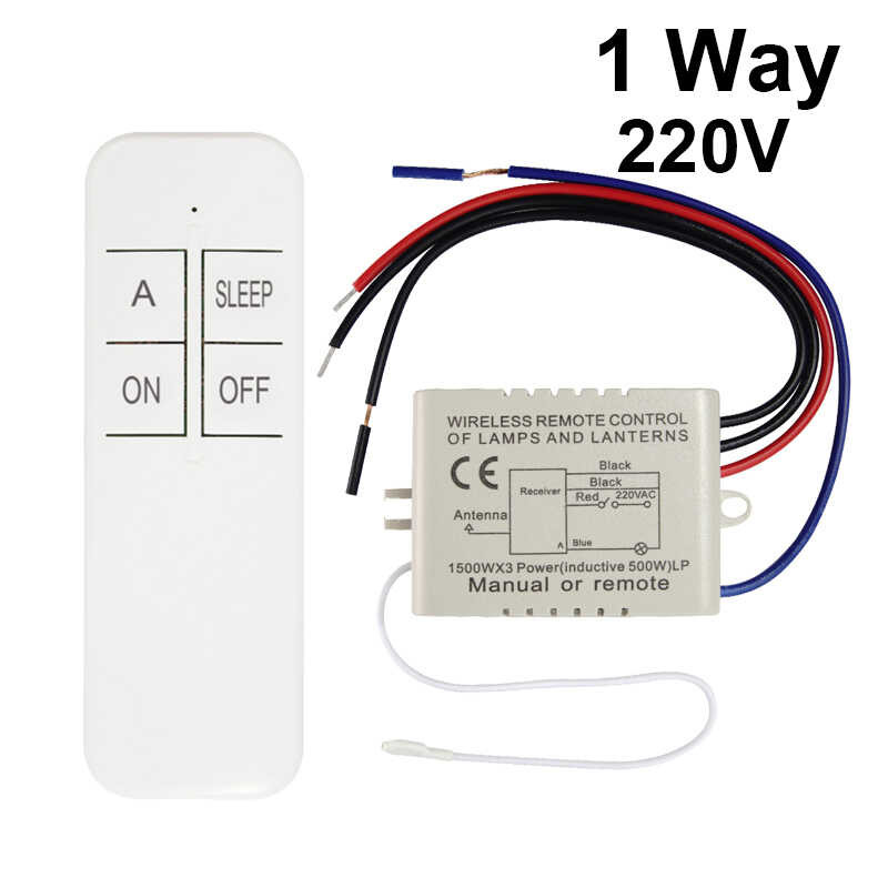 QIACHIP 1/2/3 Way On/Off 220V Lamp Light Digital Wireless Wall Remote ...