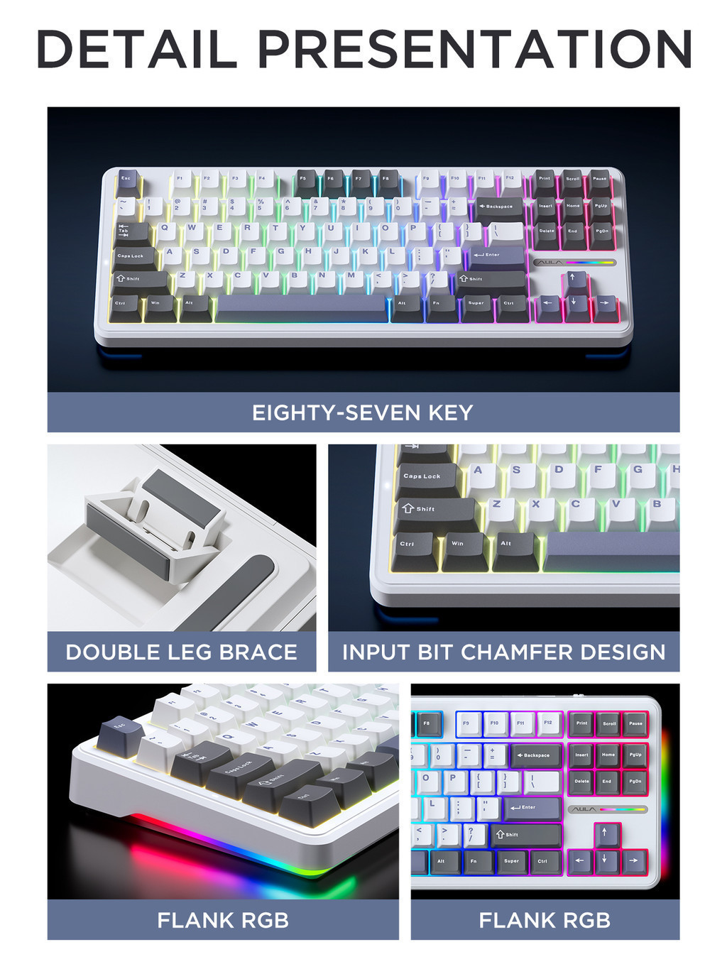 【Local Delivery】Aula F87 Pro Mechanical Keyboard 87 Key with TKL Gasket ...