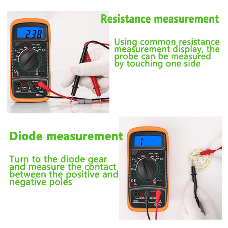 XL830L LCD Digital Tester Original Multimeter Manual-Ranging Multi ...