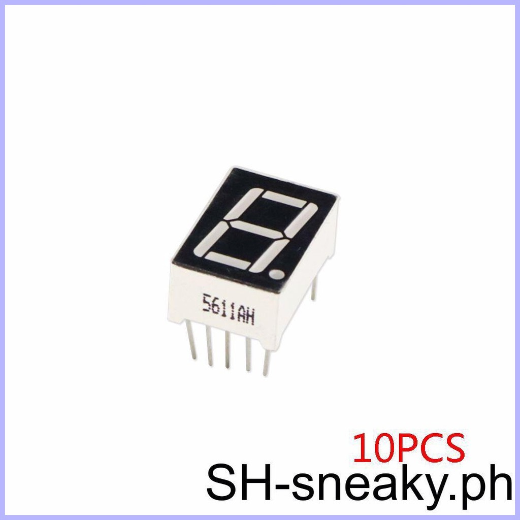 10pcs Common Cathode 10-Pin 1 Bit 7 Segment 0 56 Red LED Display ...