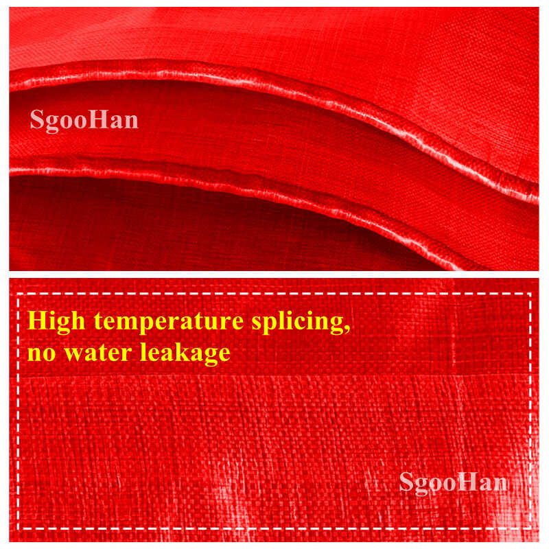 Red Rainproof PE Tarpau Outdoor Awning Sun Shade Sail Camping Boat ...