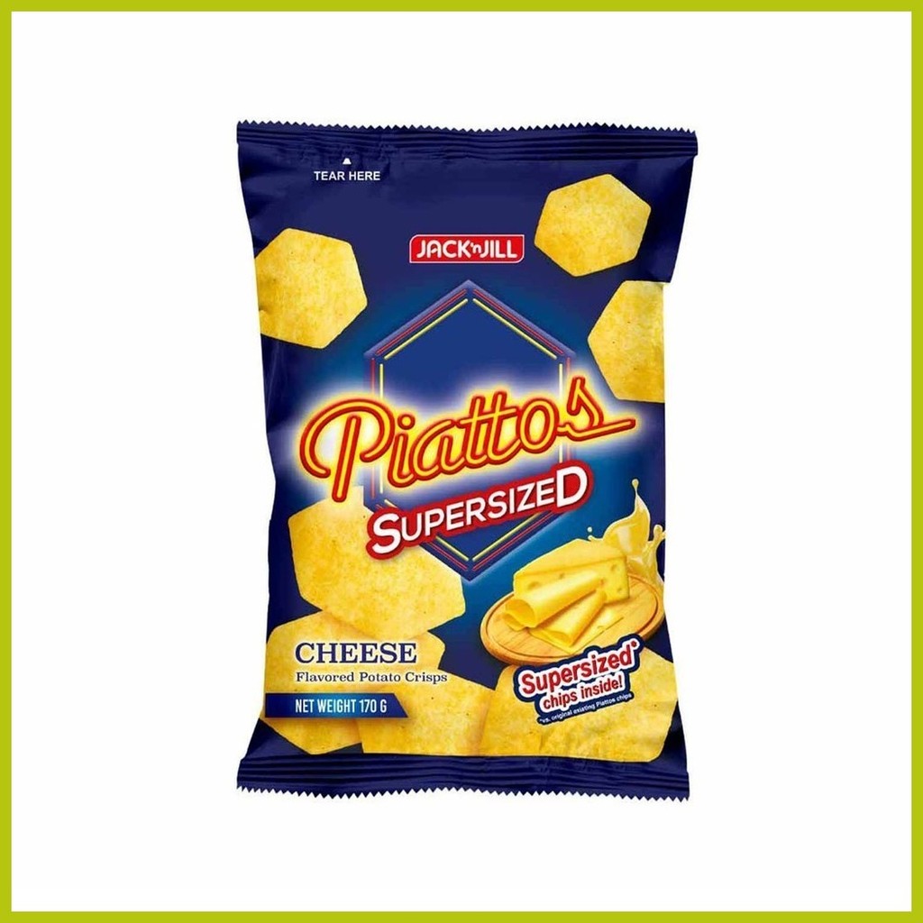1 x Piattos Supersized Cheese Flavored Potato Crisps 168g and 1 x C2 ...