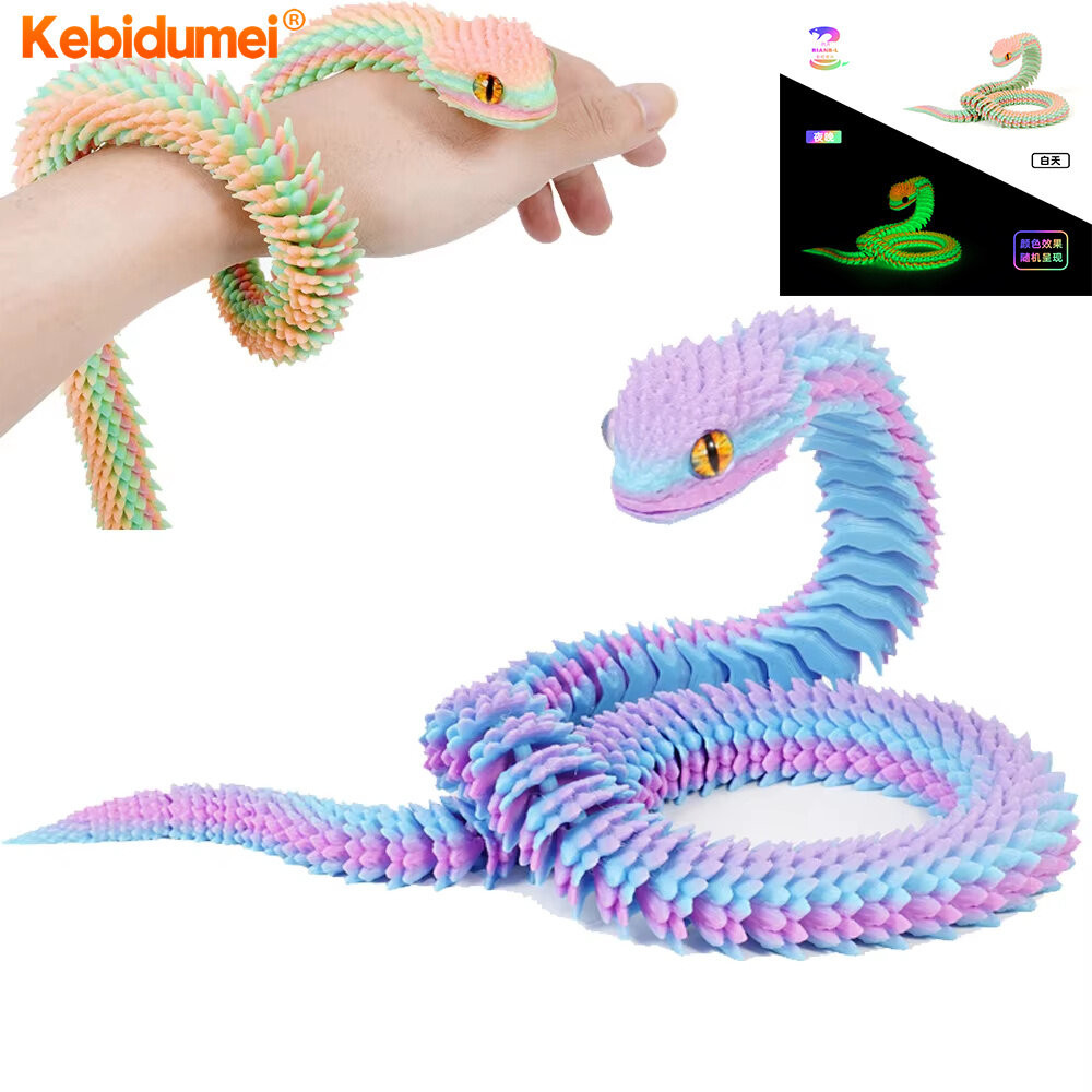 3D Printed Snake Home Desk Ornament Rotatable Office Realistic Snake ...