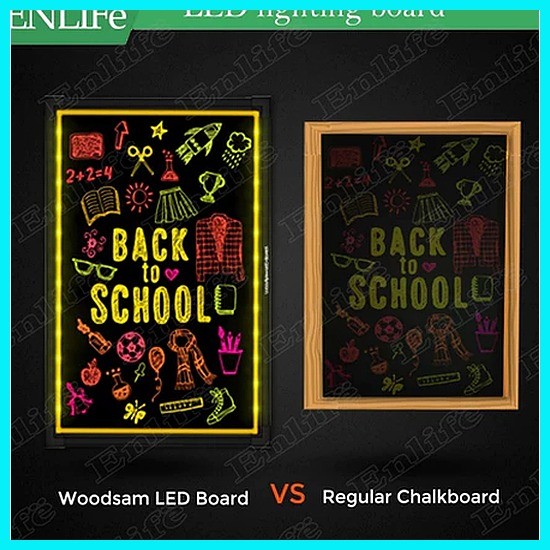 LED Sign Billboard: Neon Light Writing Board with Stand for Cafe& Bar ...