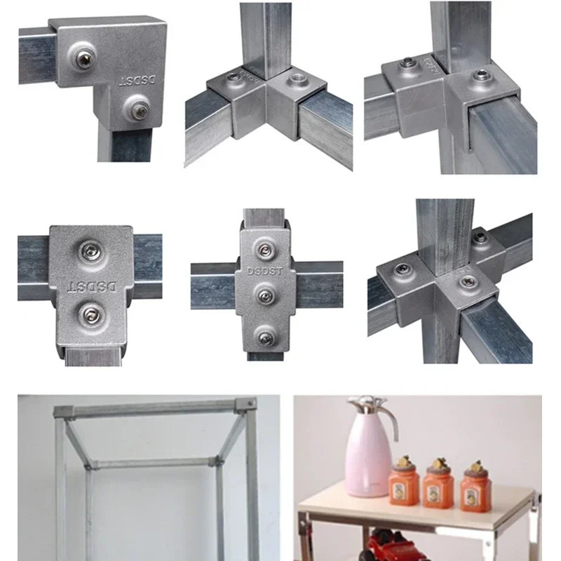 25x25mm Stainless Steel Square Tube Fittings Three-way Square Tube ...