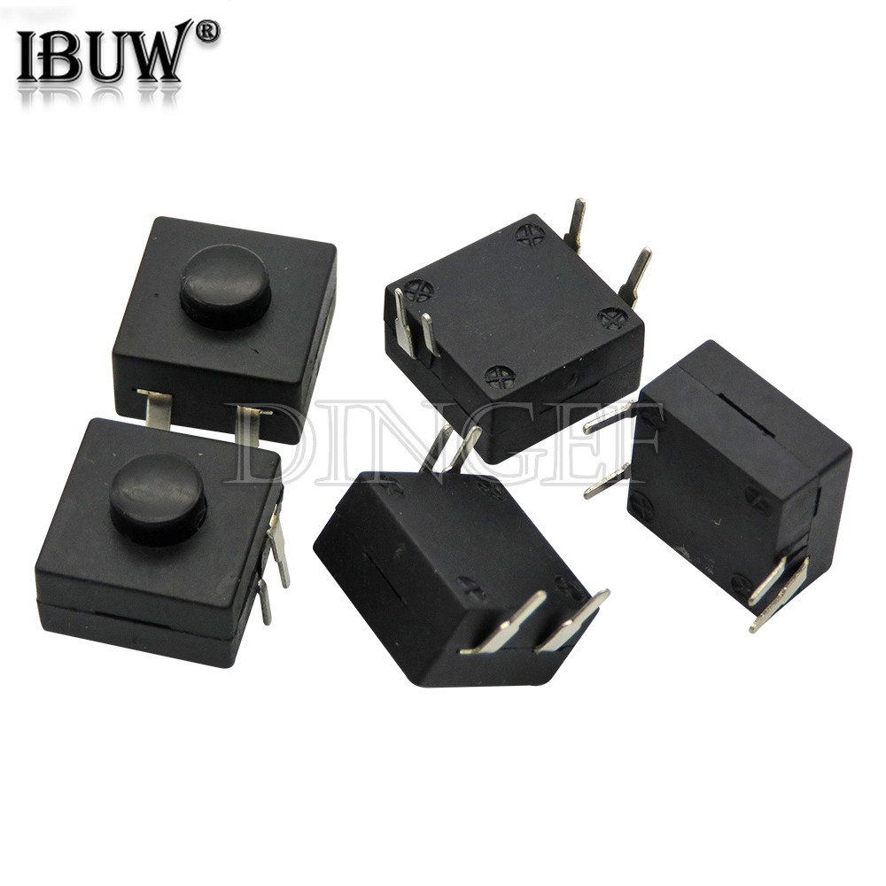 10PCS Push Button Switch Double Row Vertical LED Flashlight Switch 4PIN ...