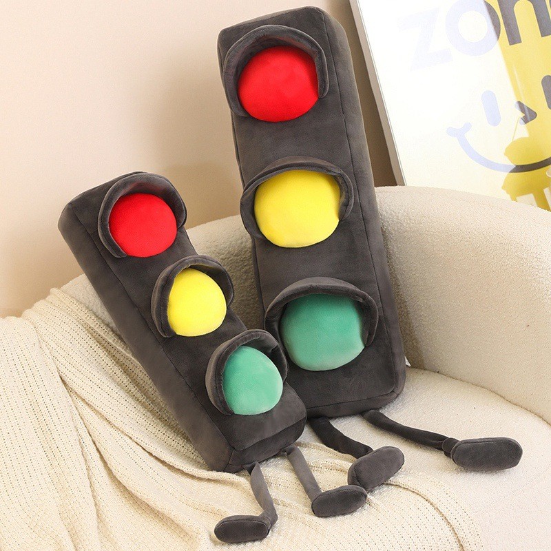 Green Realistic Red Light Plush Toy For Kids Educational Traffic ...