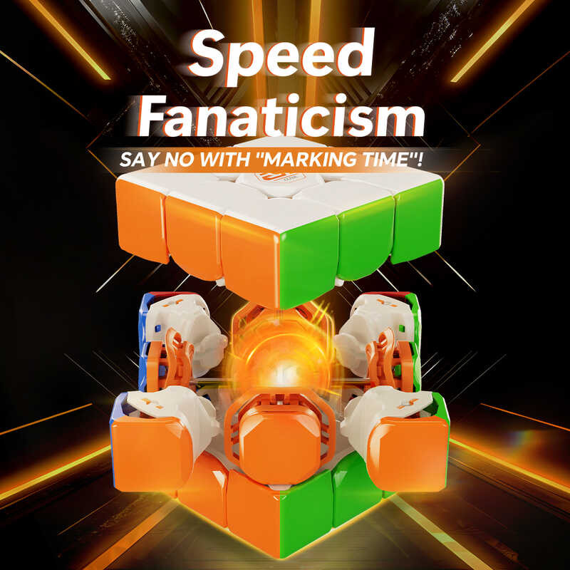 YJ 3X3 Magnetic Magic Speed Cube Stickerless Professional Fidget Toys ...