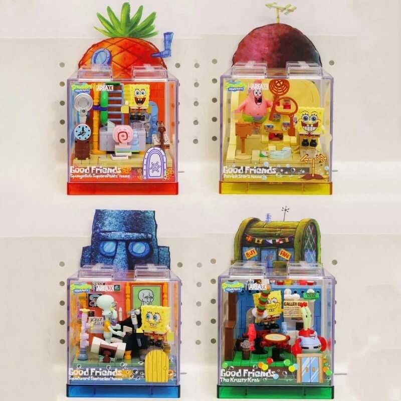 Spongebob Series Φ Building Bloc Box Patrick Star Krusty Krab Squidward ...