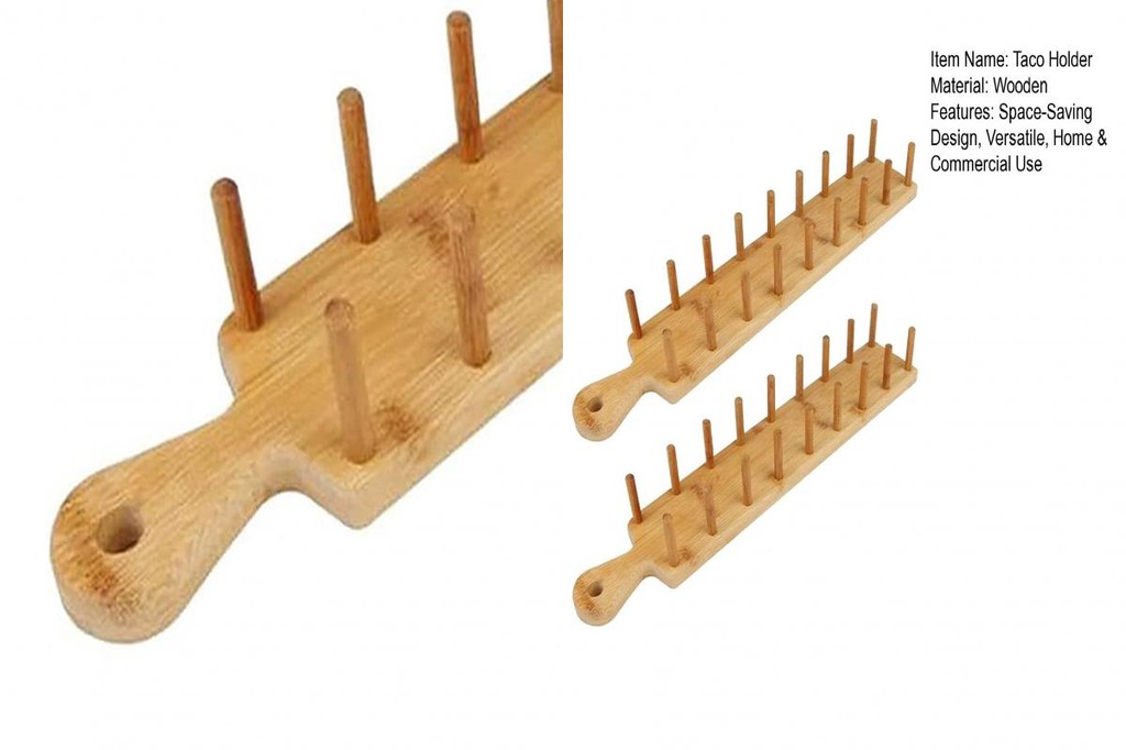 RC~ Taco Shell Holder Wooden Taco Holder Stand for 8 Tacos Mexican ...