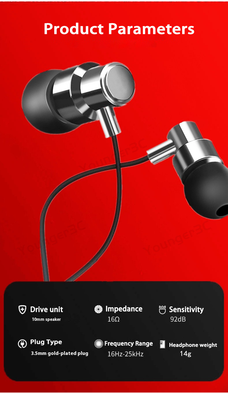 2 Meter 3.5MM Aux Wired Earphones For PC,Dual Plug In Ear Wired ...