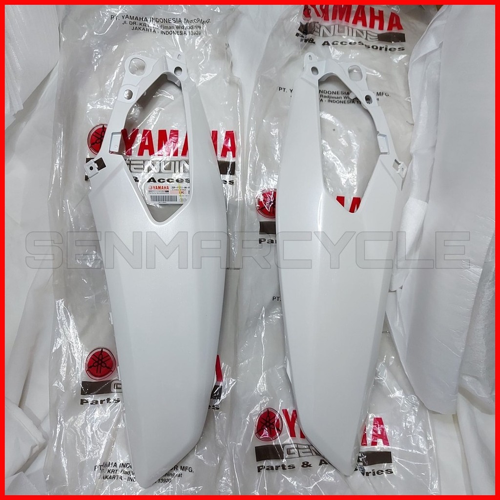 ⊙ ۞ NMAX V1 WHITE BODY COVER / SIDE COVER PEARL WHITE GENUINE (ORIGINAL ...