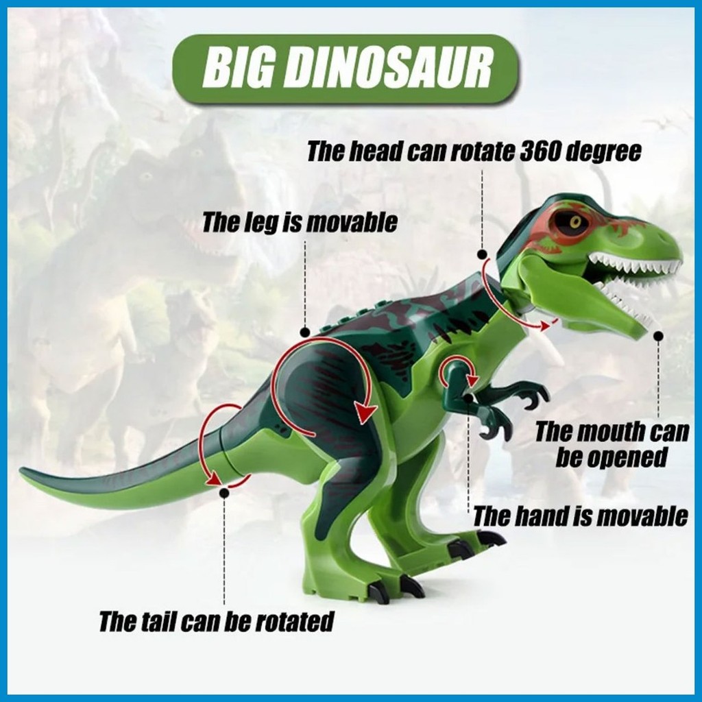 ⚛ Kids T rex Legos Dinosaur Jurassic Park Toys Tyrannosaurus Building ...