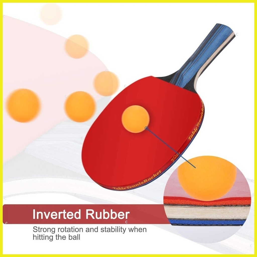 Table Tennis Racket Set 2Pcs Racket +3 Balls Professional Table Tennis ...