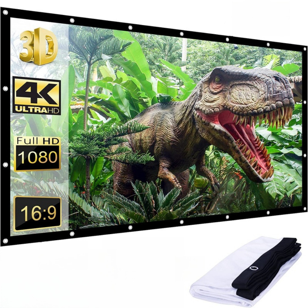 60 72 100 120 150 Inch 16:9 Portable Wrinkle Free Lightweight Projector ...