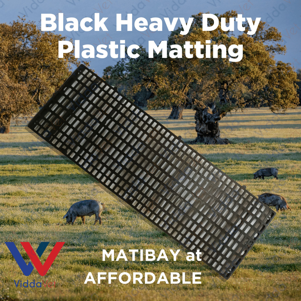 BLACK 1x3 ft. Dog Pig Plastic Matting Heavy Duty for dogs High Density Interlocking Flexible ...