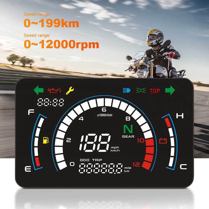 Biglan 3 Digital Speedometer LCD Screen LED Digital Motorcycle ...