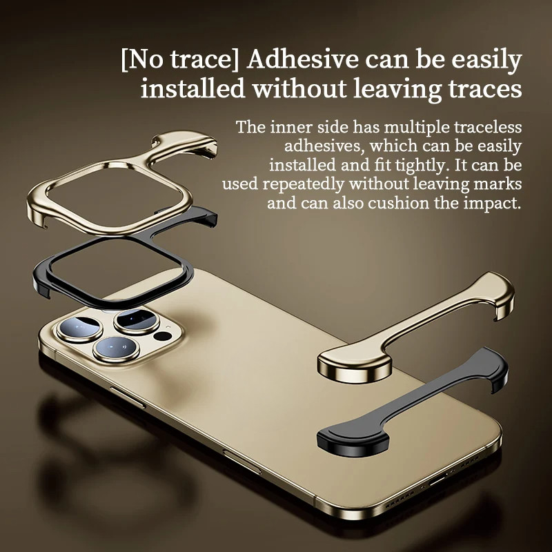 Highlight Metal Phone Case For Iphone 15 16 Pro Max Frameless Aluminum ...