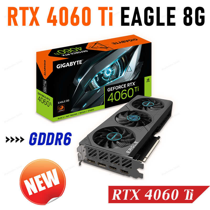 Gigabyte EAGLE 8G RTX 4060 Ti Graphics Gddr6 GPU Pci-E 4.0 128 Bit 8 ...