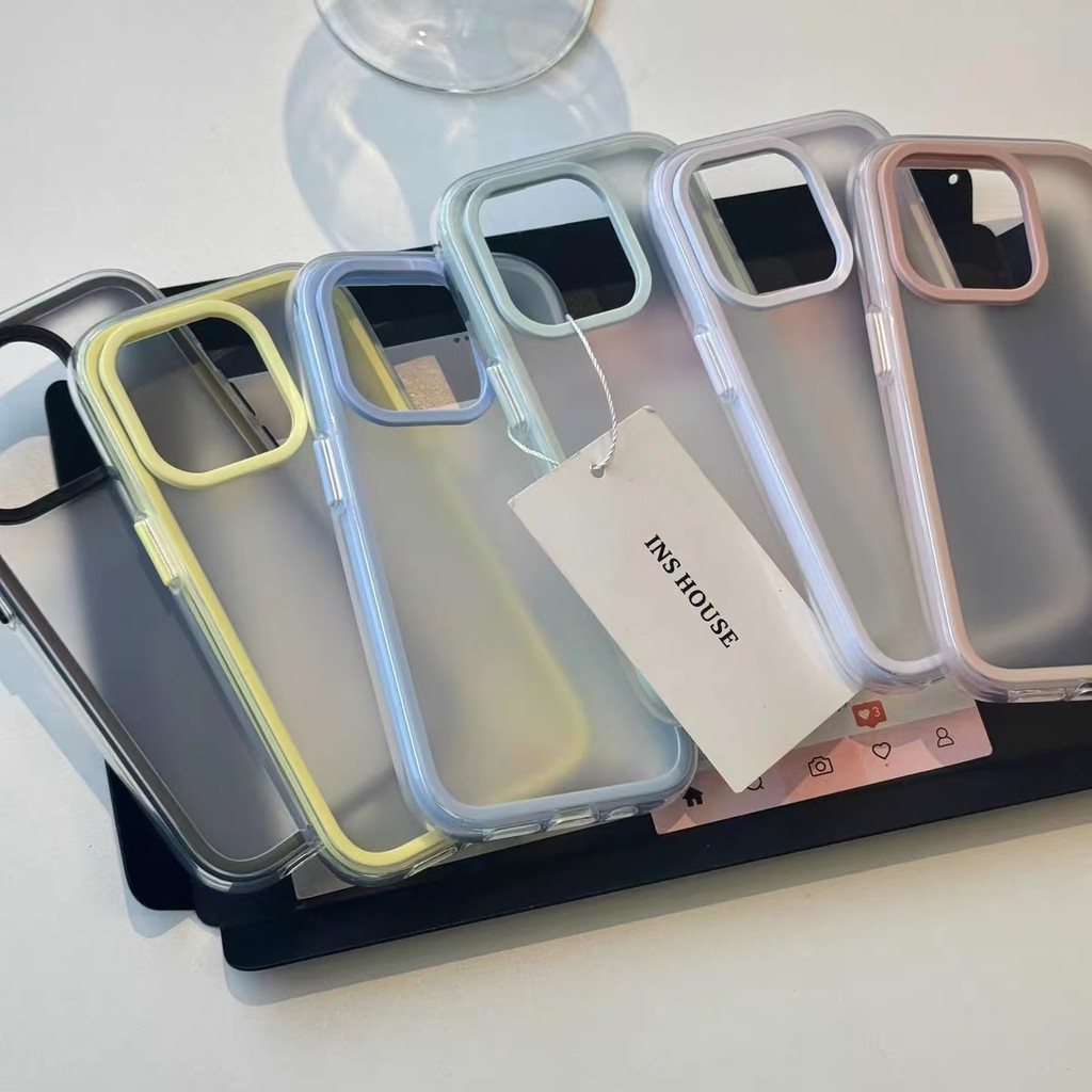 Luxury 2-in-1 Colorful Bezel Semi-transparent Phone Case for iPhone 16 ...