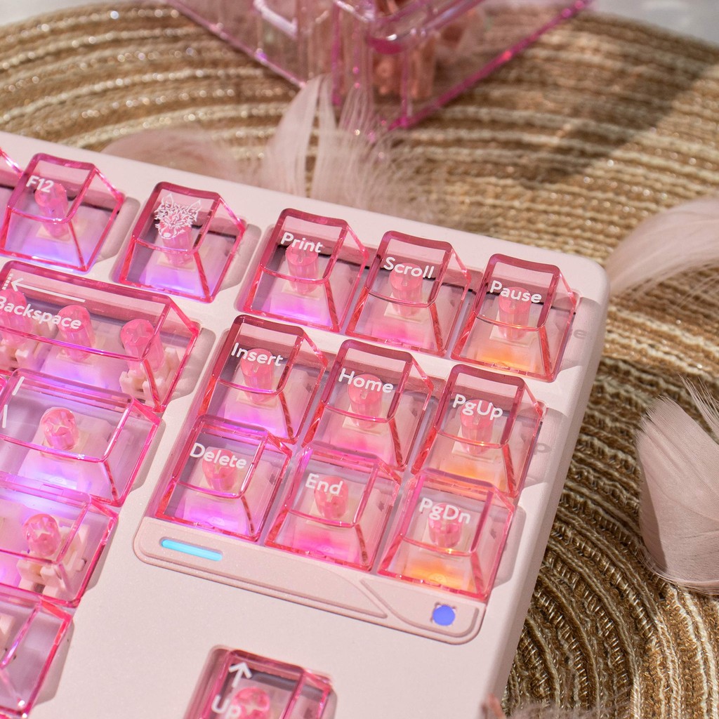 Gradient Pink Keycaps PBT+PC Light through Cherry profile Keycaps set ...