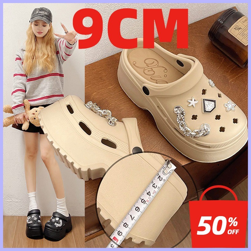 ♞9CM Crocs for Women Crocs for Women Original Mall Pull Out Crocs ...
