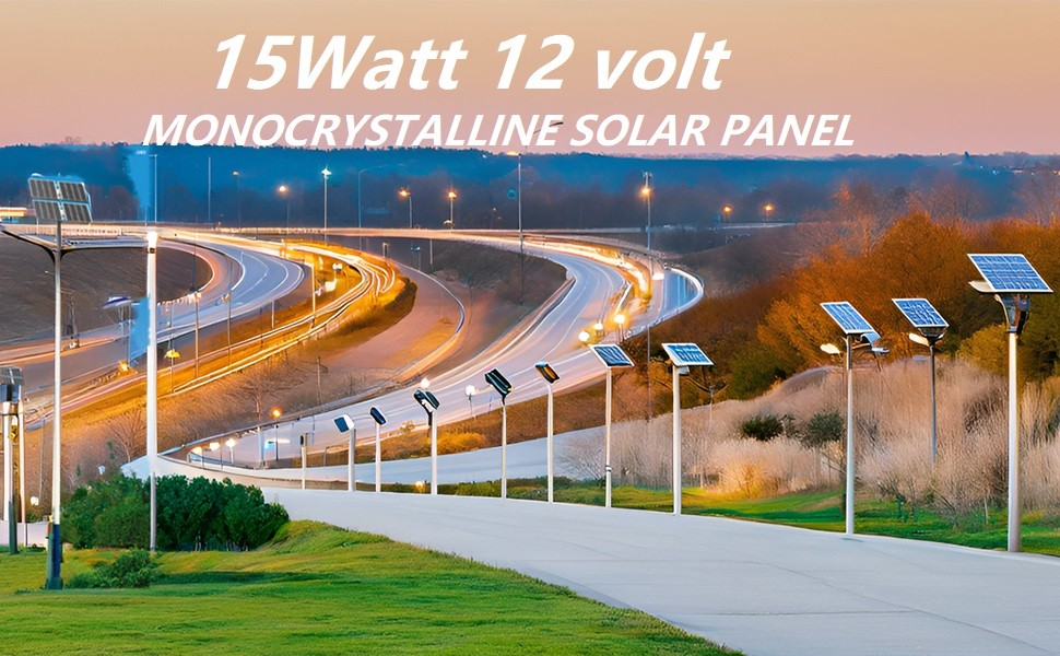 15W Monocrystalline 18 Volt Solar Panel for Charging 12V Battery of RV ...
