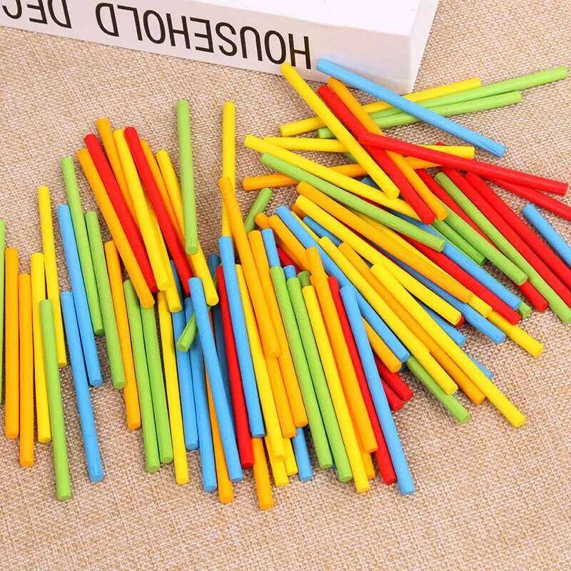 100Pcs/Set Colorful Bamboo Counting Sticks Mathematics Montessori ...