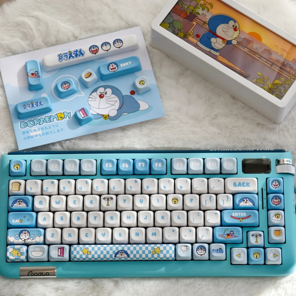 Doraemon Keycap MOA Profile 129 Keys PBT Dye Sublimation Wooting MAD ...