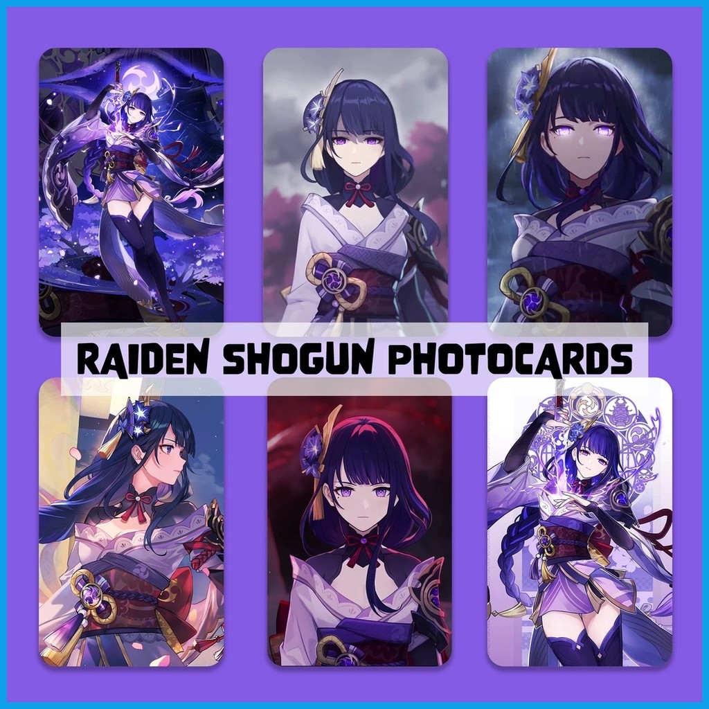 Genshin Impact Photocards - RAIDEN SHOGUN / EI / BAAL Textured Photocards Front and Back Print ...