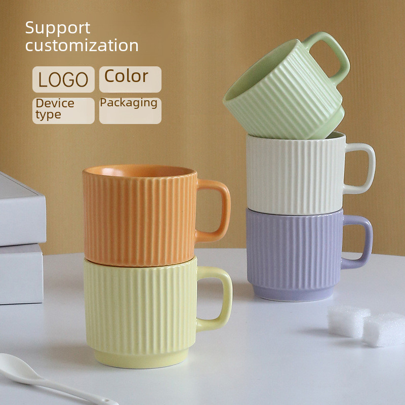 Macaron Candy Color Ceramic Mug Ins Style Simple Coffee Cup Event Gift ...