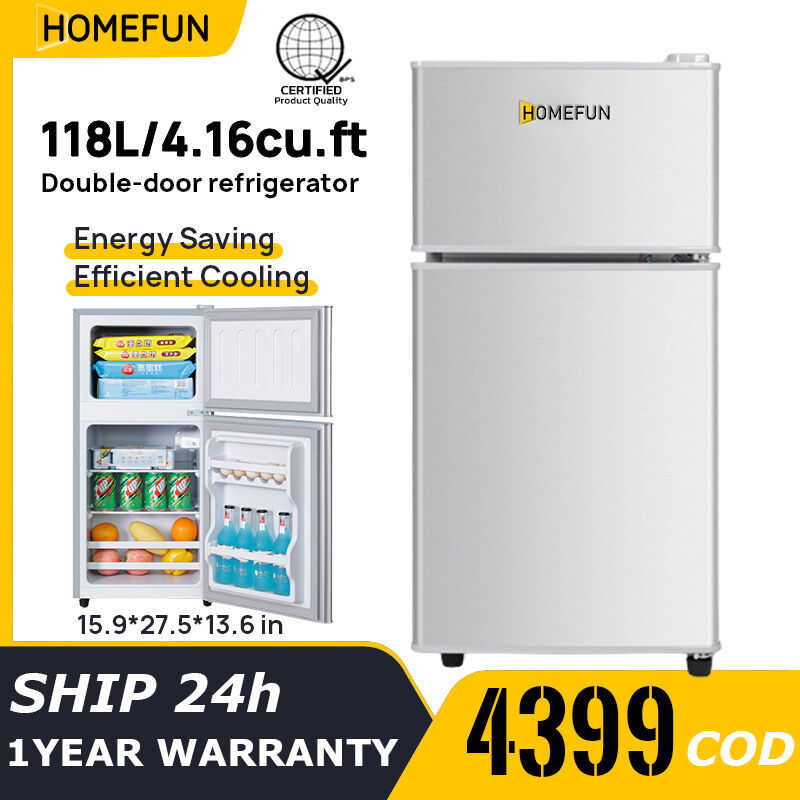 HOMEFUN Mini Refrigerator Inverter Rerfrigerator With Freezer Save ...