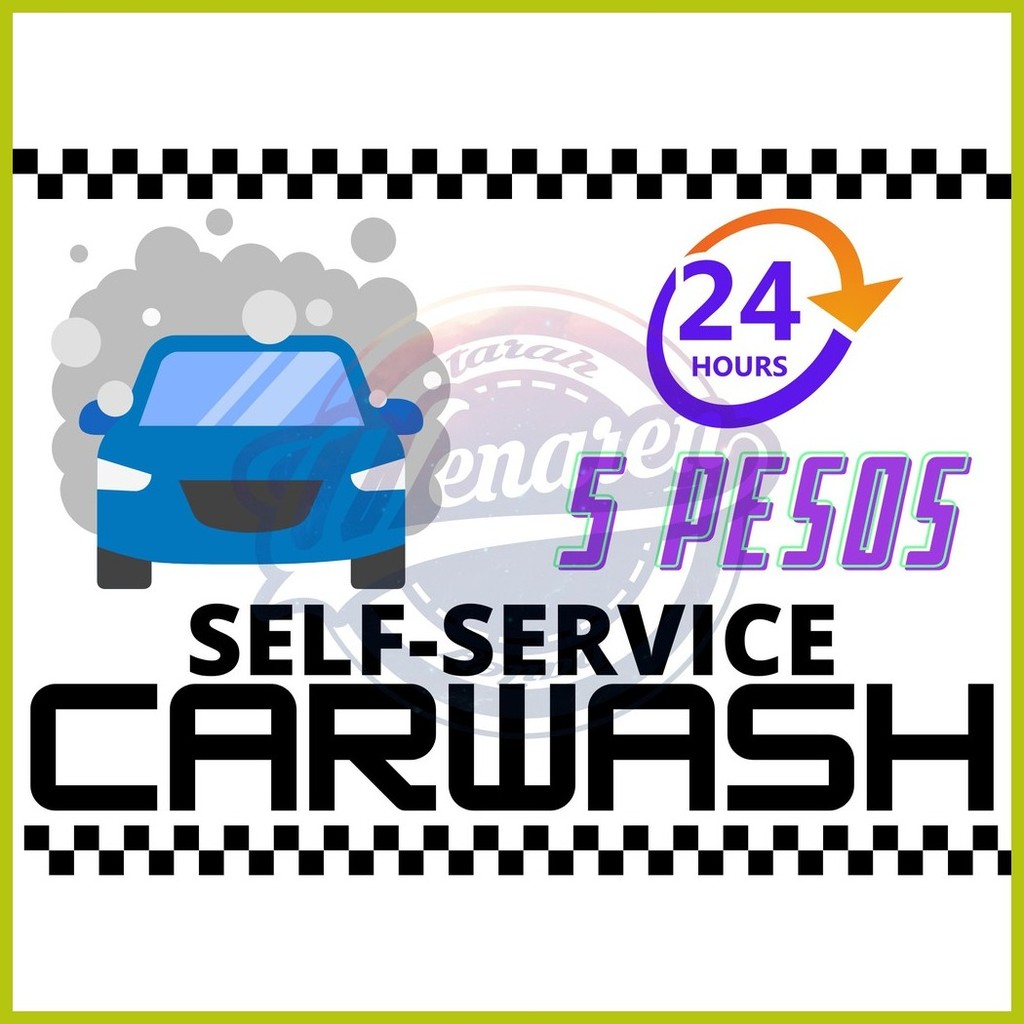 Laminated Signage fro Car wash 5 Pesos Piso Coin Self Service A4 Size ...