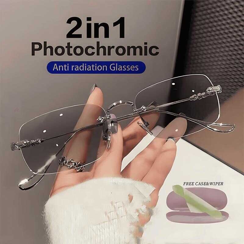 #G001 High Quality Transition Photochromic Eyeglasses - Rimless ...