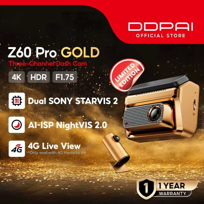 [Limited Edition] DDPAI Z60 Pro Gold 4K UHD Dual Sony STARVIS 2 HDR ...