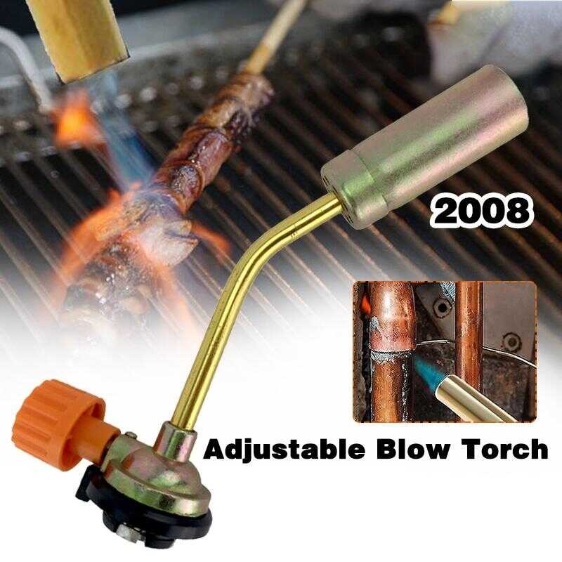 Butane Adjustable Brazing Nozzle Blow Torch BBQ Camping Flame Welding ...