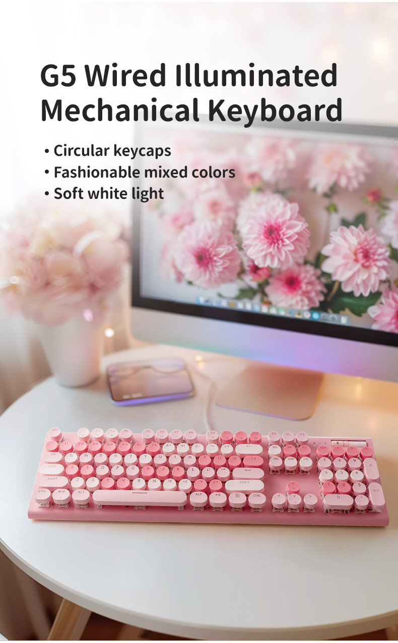 MOFii GEEZER G5 Wired Illuminated Personalized Mechanical Keyboard with ...