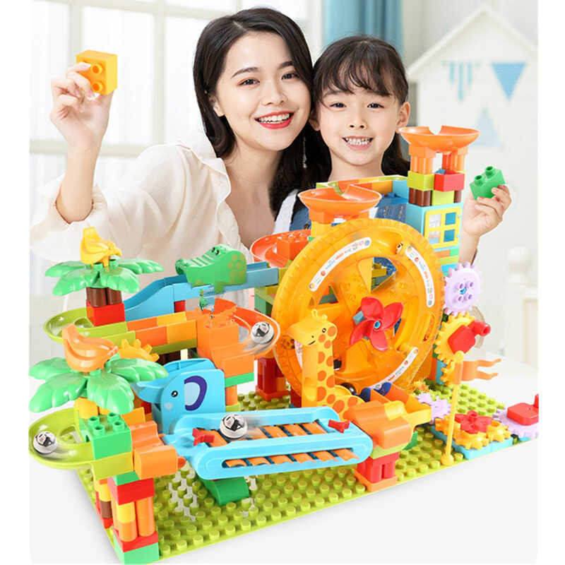 Marble 7 Run Electric Spiral Lift Wheel Roller Coaster Ladder Paino ...