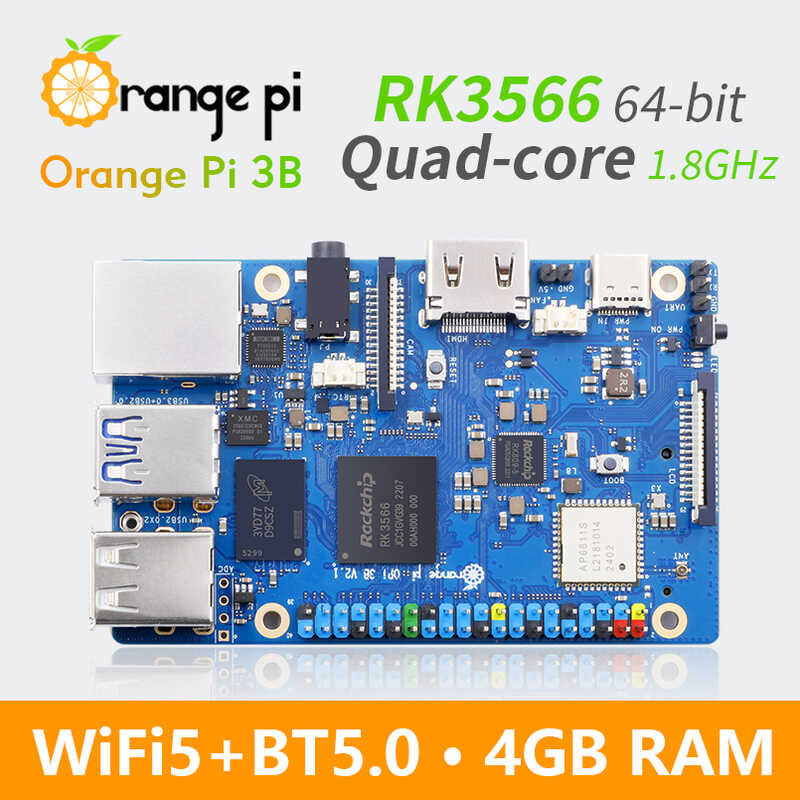 Orange ☆ Pi 3B 4Gb Ram Lpddr4 Rockchip Rk3566 Mini PC Wifi5+Bt5.0 BLE ...