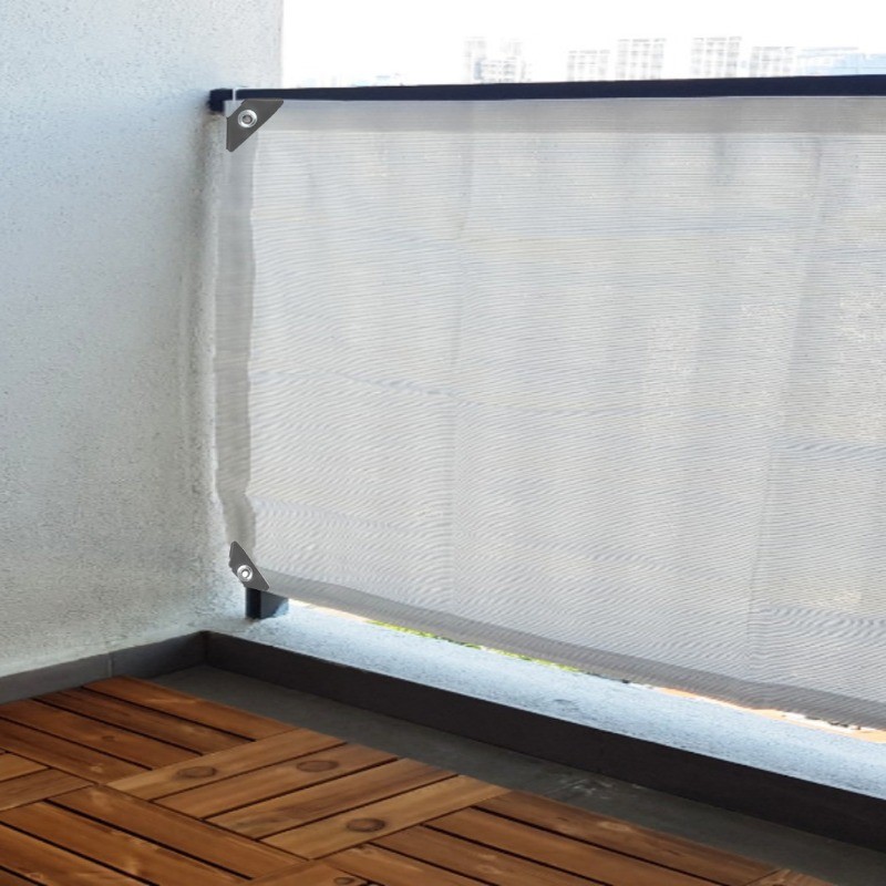 White Fence Balcony Privacy Sun Shade Net Outdoor Shade Awnings ...