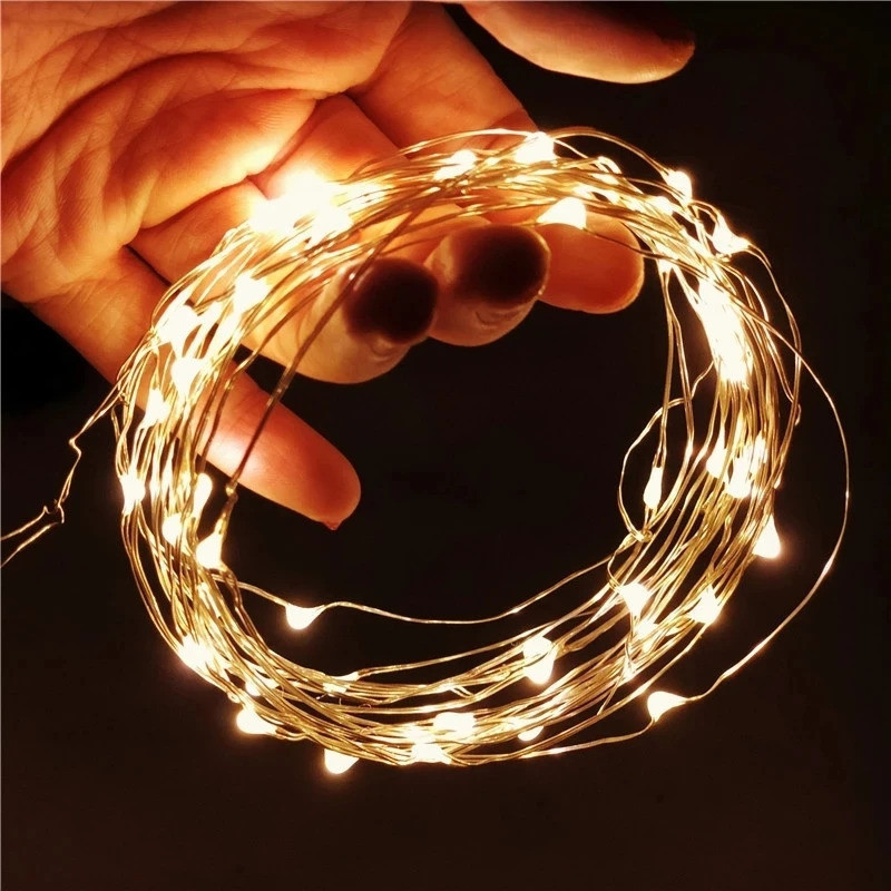 LED Copper Wire Light String - Home Garden Fairy Lamp - Wedding ...