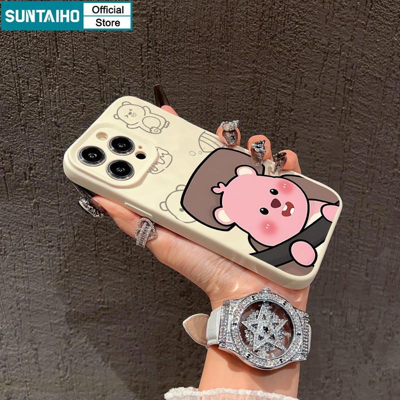 Suntaiho Funny Couple Casing Capybara Loopy Pattern Phone Case for ...
