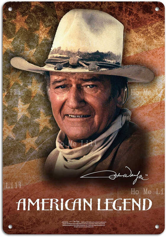 Vintage Wayne John Tin Sign Man Cave Garage Art American Legend Western ...