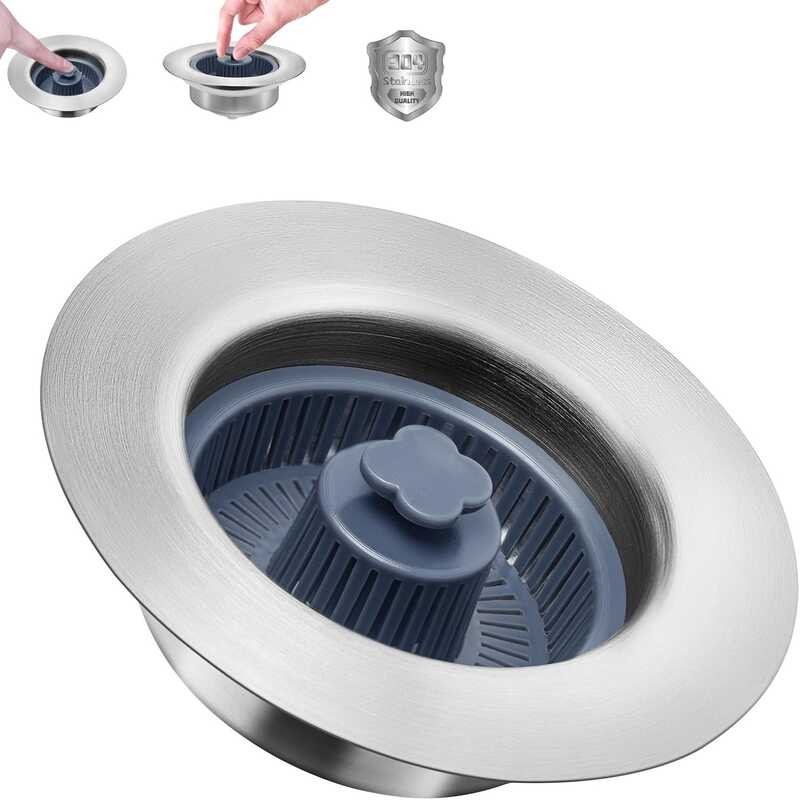 Upgraded 3 1 304 Stainless Steel Pop Up Stopper Anti-Clogging Kitchen ...