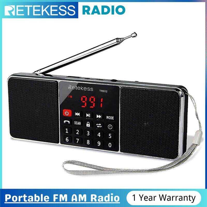 Retekess Tr602 Digital Portable Radio AM FM Bluetooth Speaker Stereo AUX Input Mp3 Player Tf/Sd ...