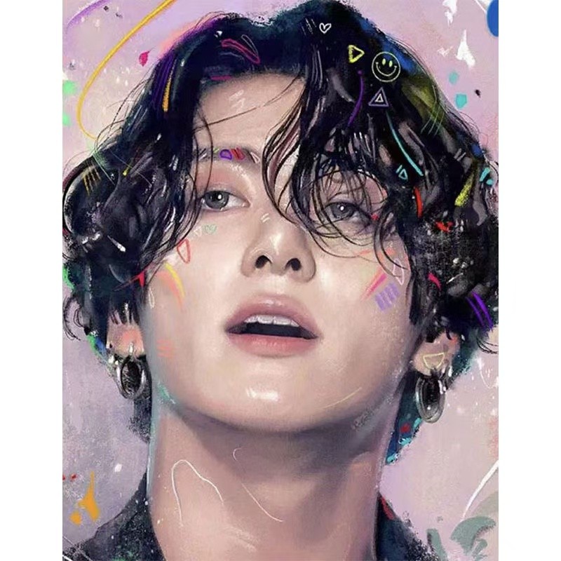 BTS design 20*20 CM Oil Painting By Numbers Leisure Vacation Living ...