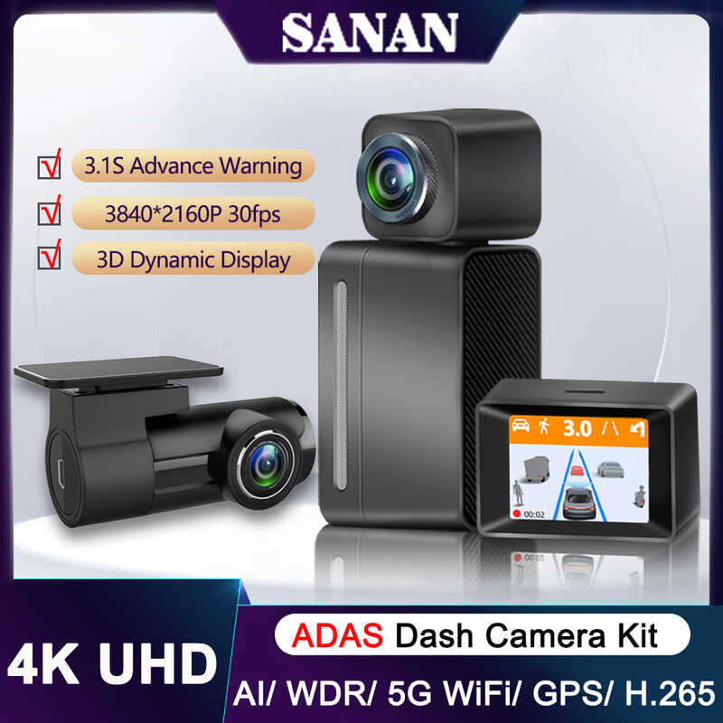 4K 4 Anti-Collision Dash Camera With 3D Dynamic Traffic Display Car ...
