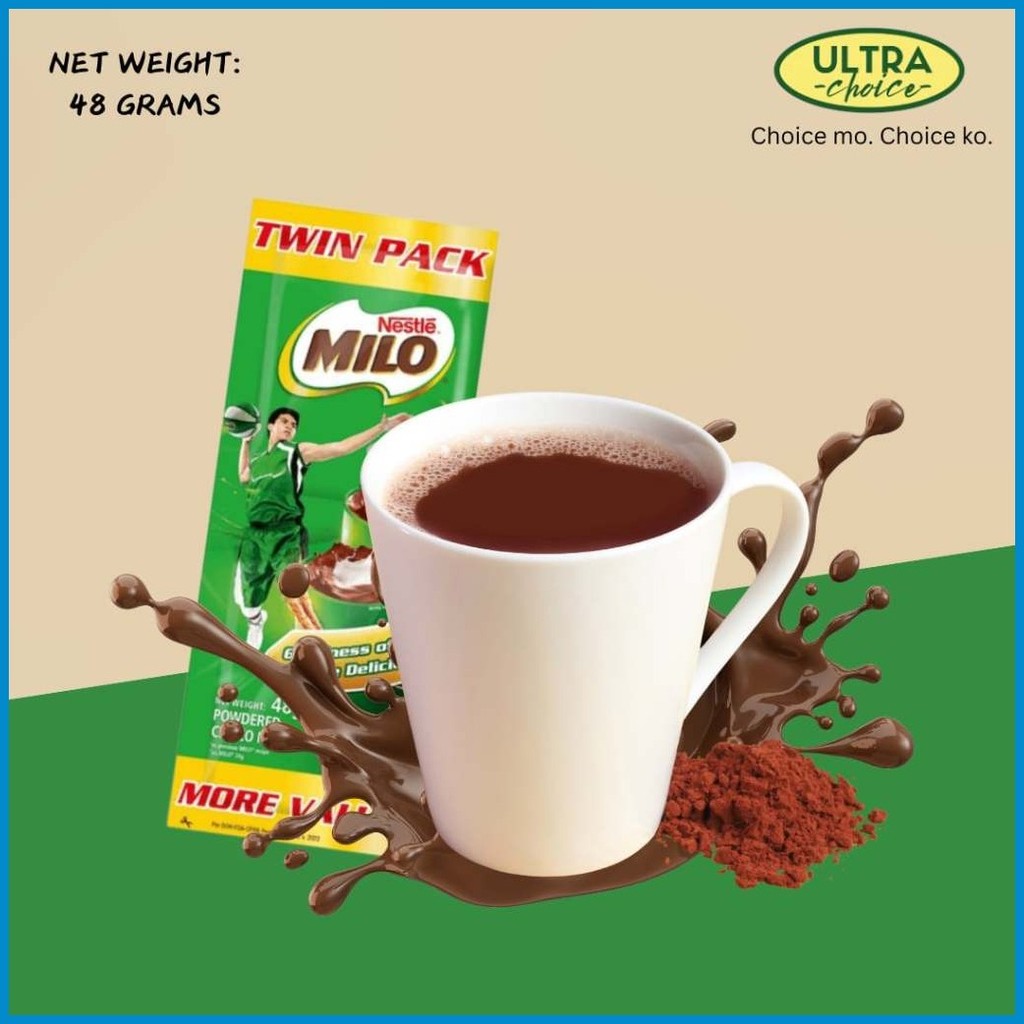 NESTLE MILO POWDERED CHOCO MALT MILK DRINK - TWIN PACK SACHET (24G x 2 ...
