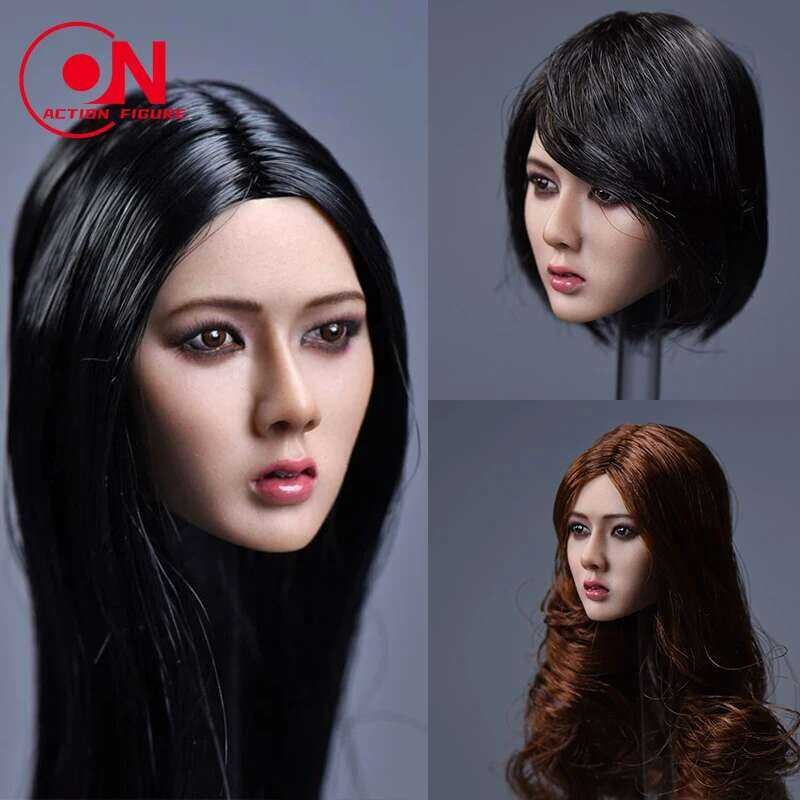 YMTOYS 1/6 Asian Girl Xiu Long Short Hair Head Sculpt Carved Model For ...